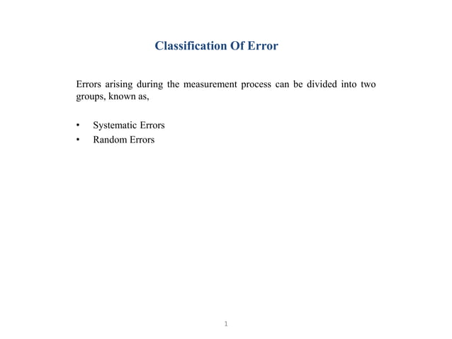 Lecture Notes: EEEC6430312 Measurements And Instrumentation - Errors ...