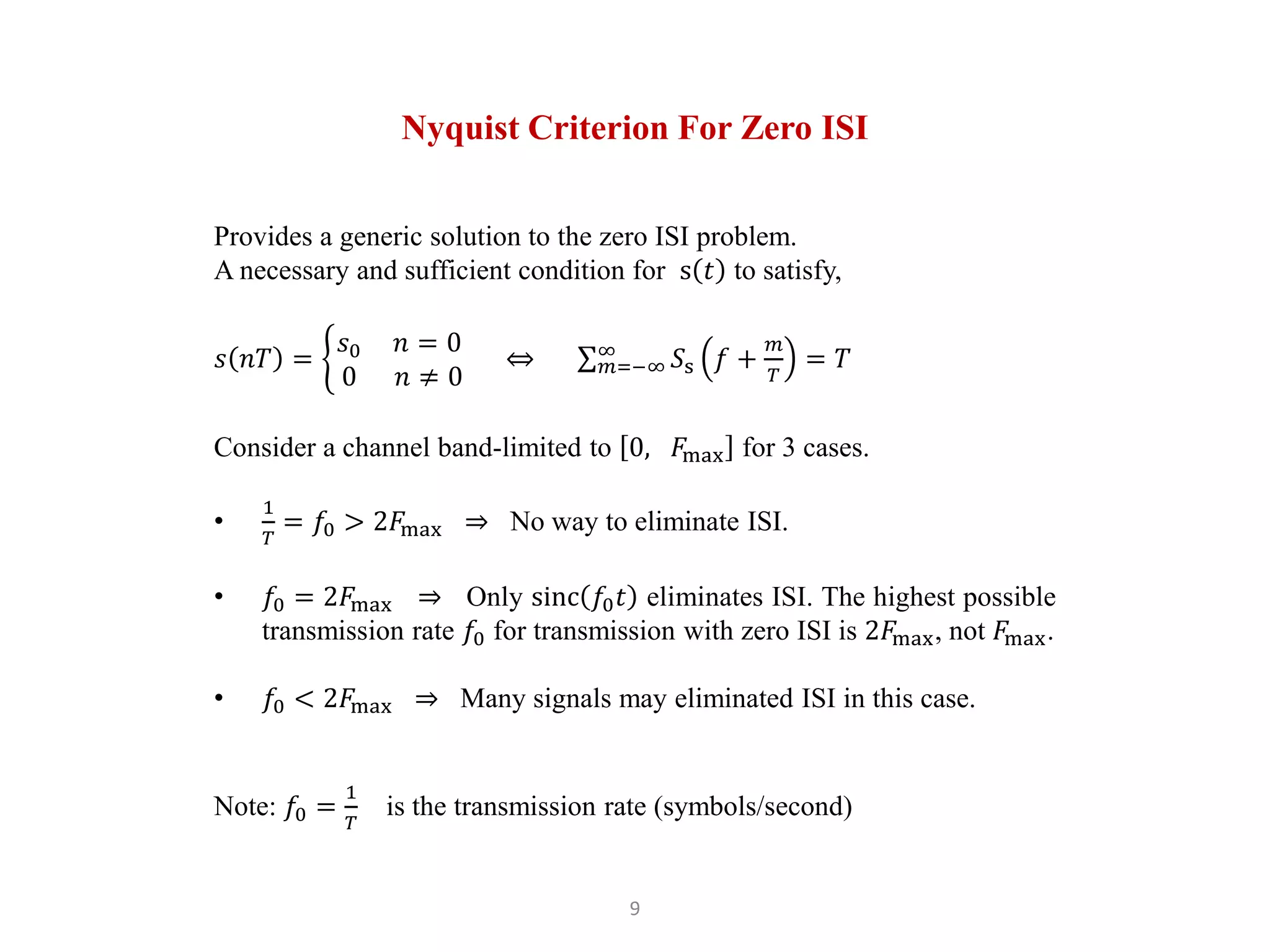 Lecture Notes: EEEC6440315 Communication Systems - Inter Symbol ...