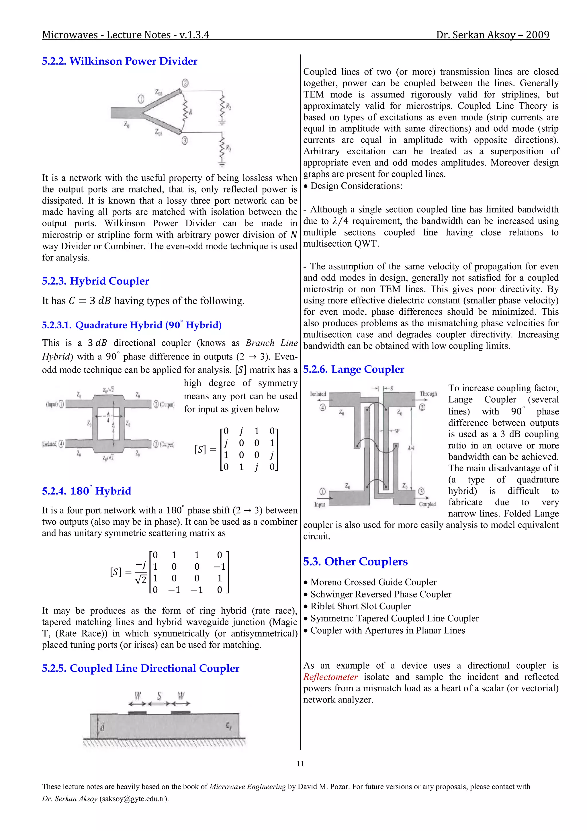 Lecture notes microwaves | PDF