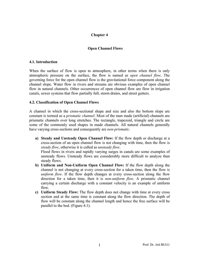 Open Channel Flows (Lecture notes 04) | PDF