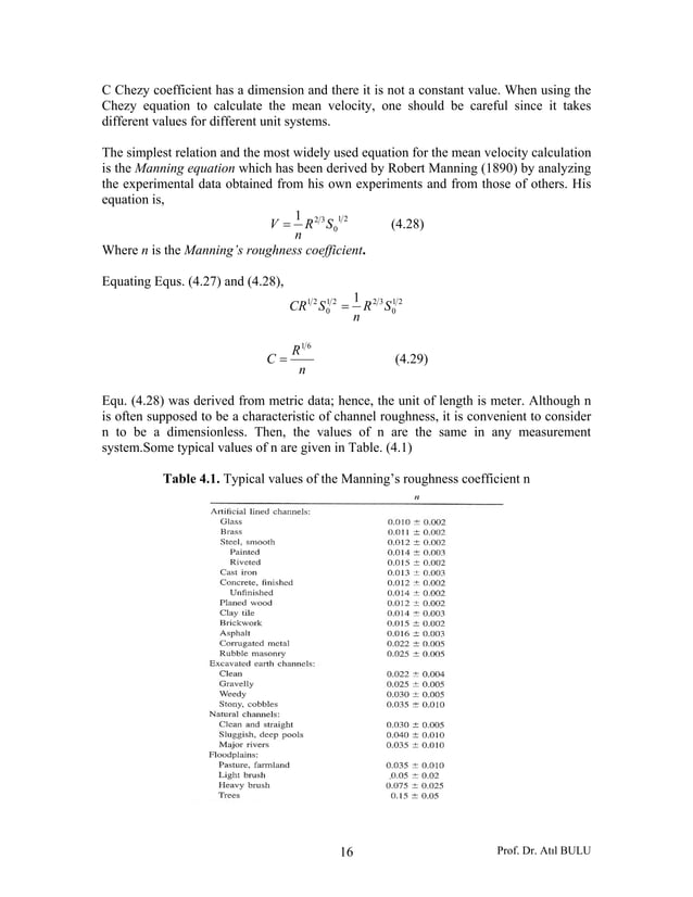 Open Channel Flows (Lecture notes 04) | PDF