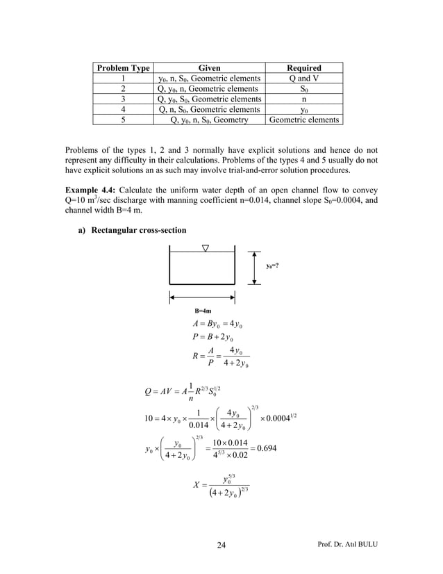 Open Channel Flows (Lecture notes 04) | PDF