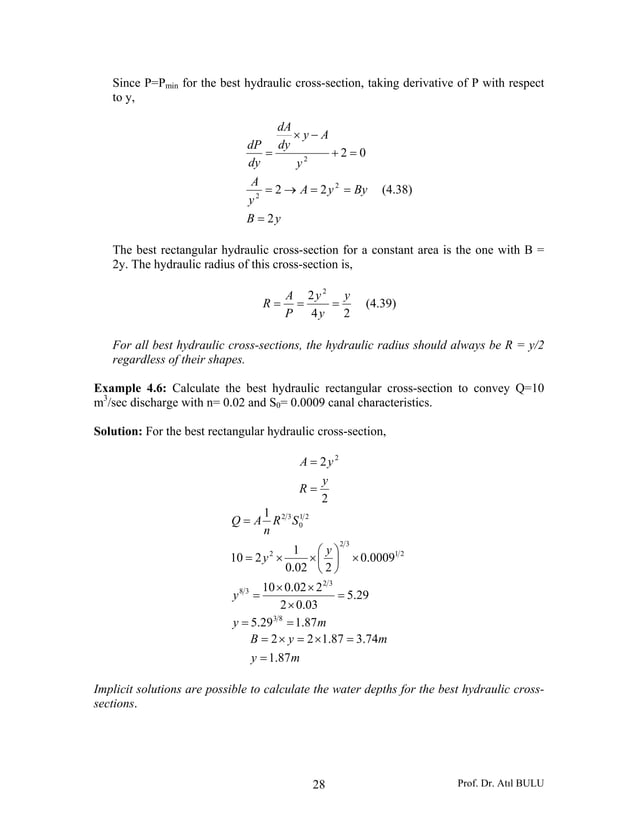 Open Channel Flows (Lecture notes 04) | PDF