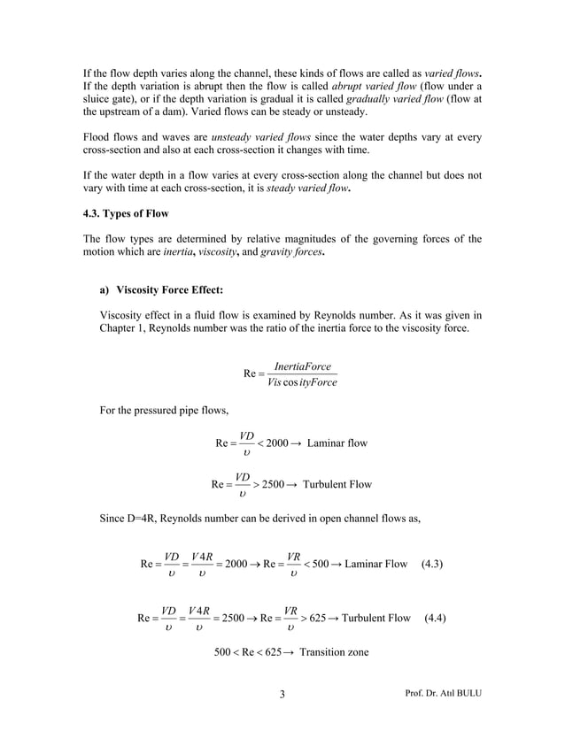 Open Channel Flows (Lecture notes 04) | PDF