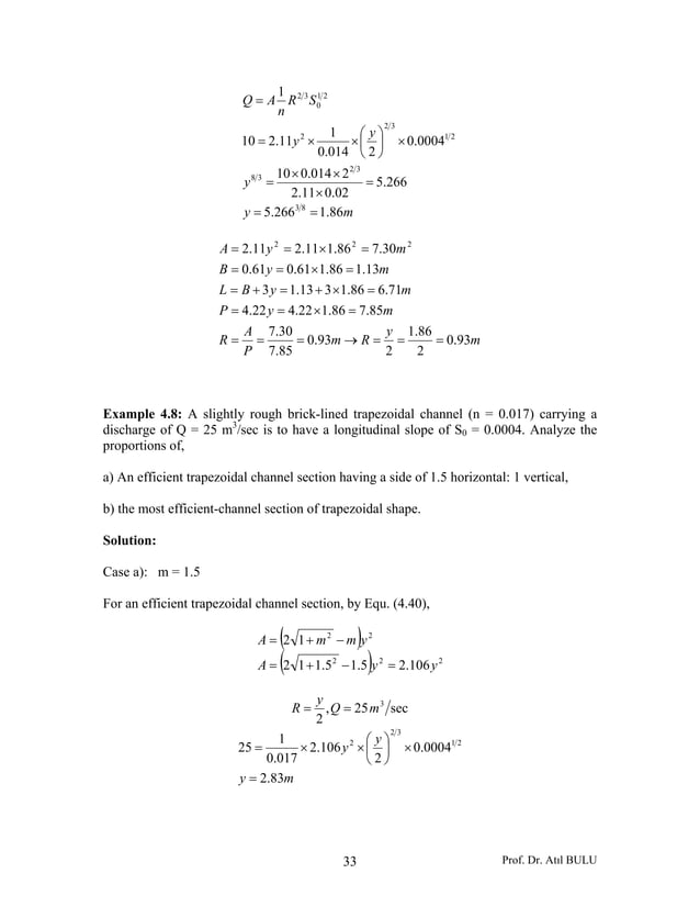Open Channel Flows (Lecture notes 04) | PDF