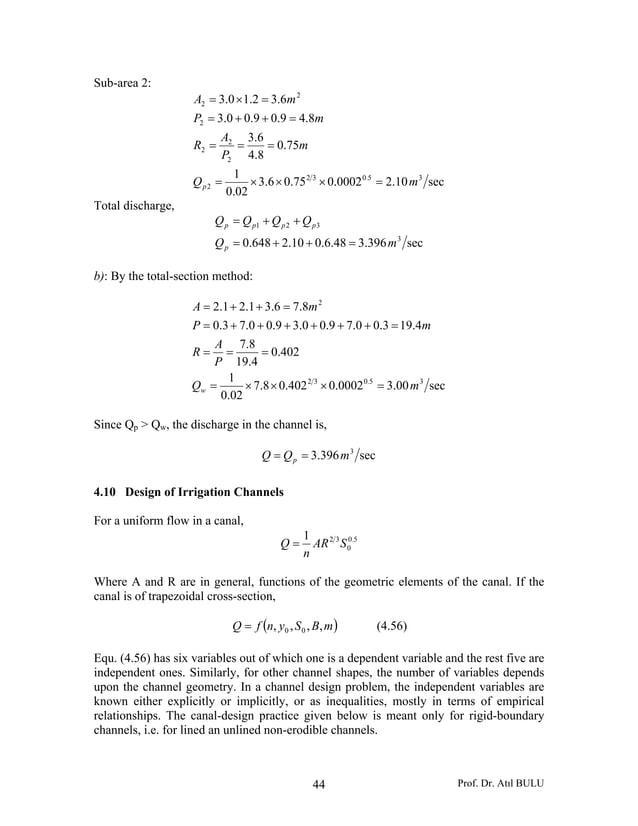 Open Channel Flows (Lecture notes 04) | PDF