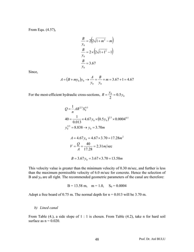 Open Channel Flows (Lecture notes 04) | PDF
