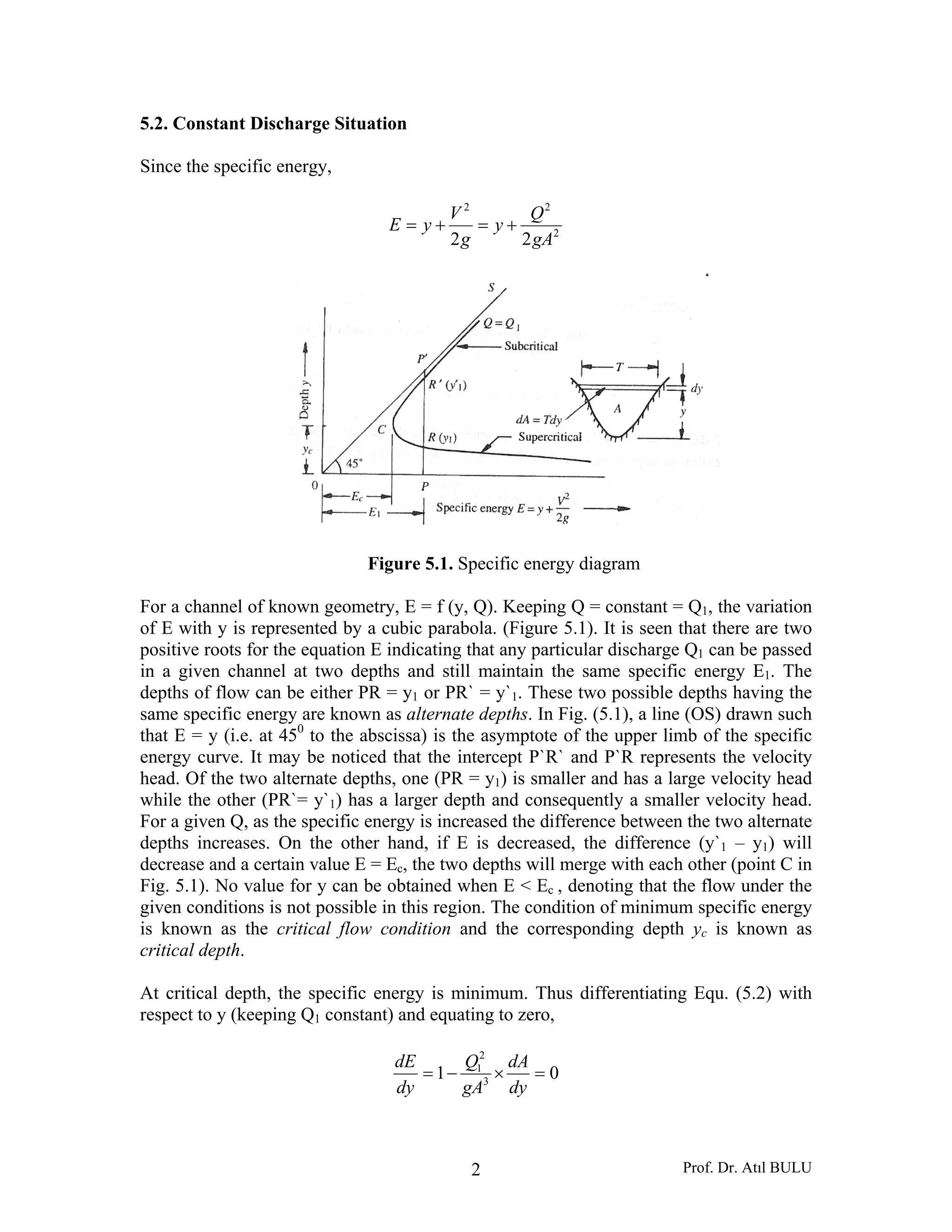 Specific Energy (Lecture notes 05) | PDF