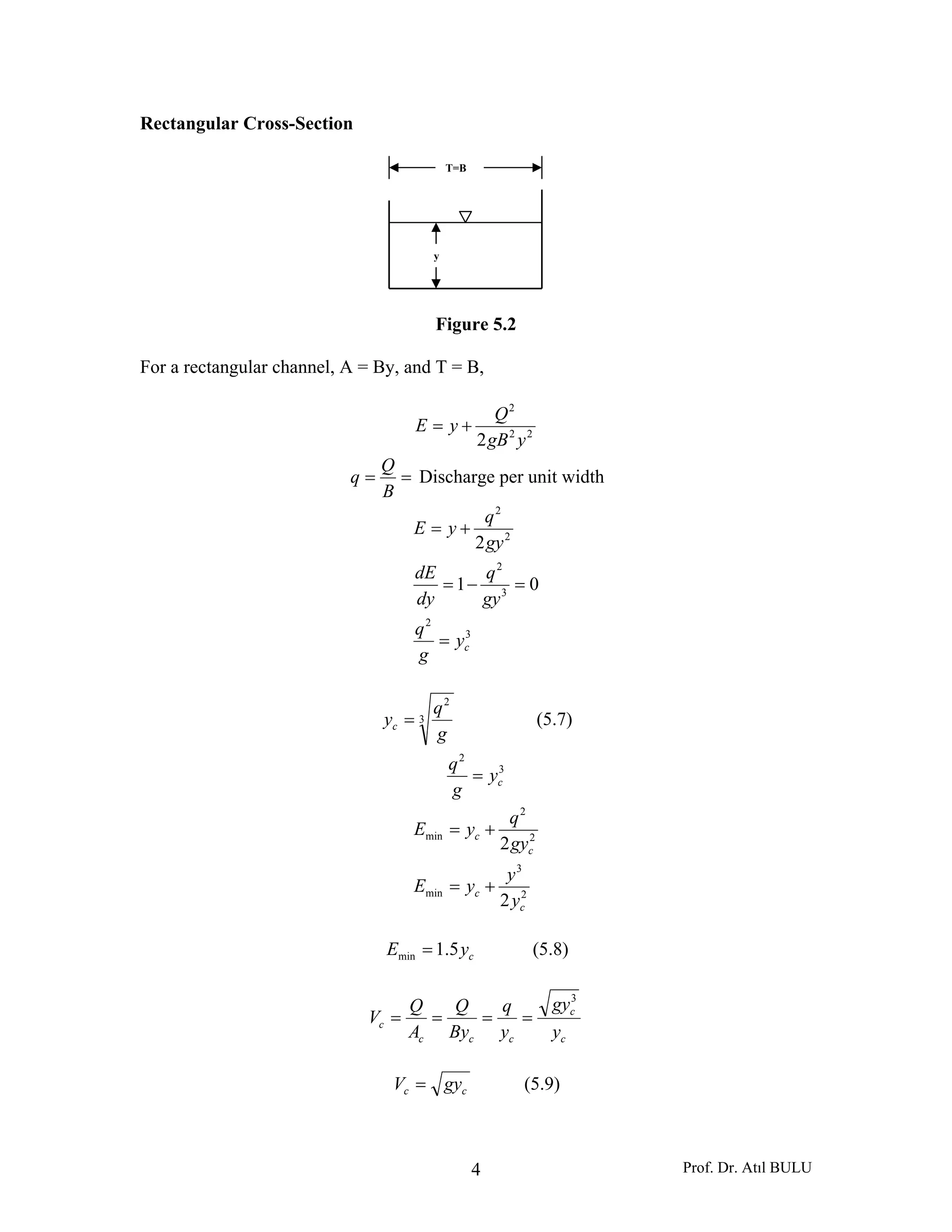 Specific Energy (Lecture notes 05) | PDF