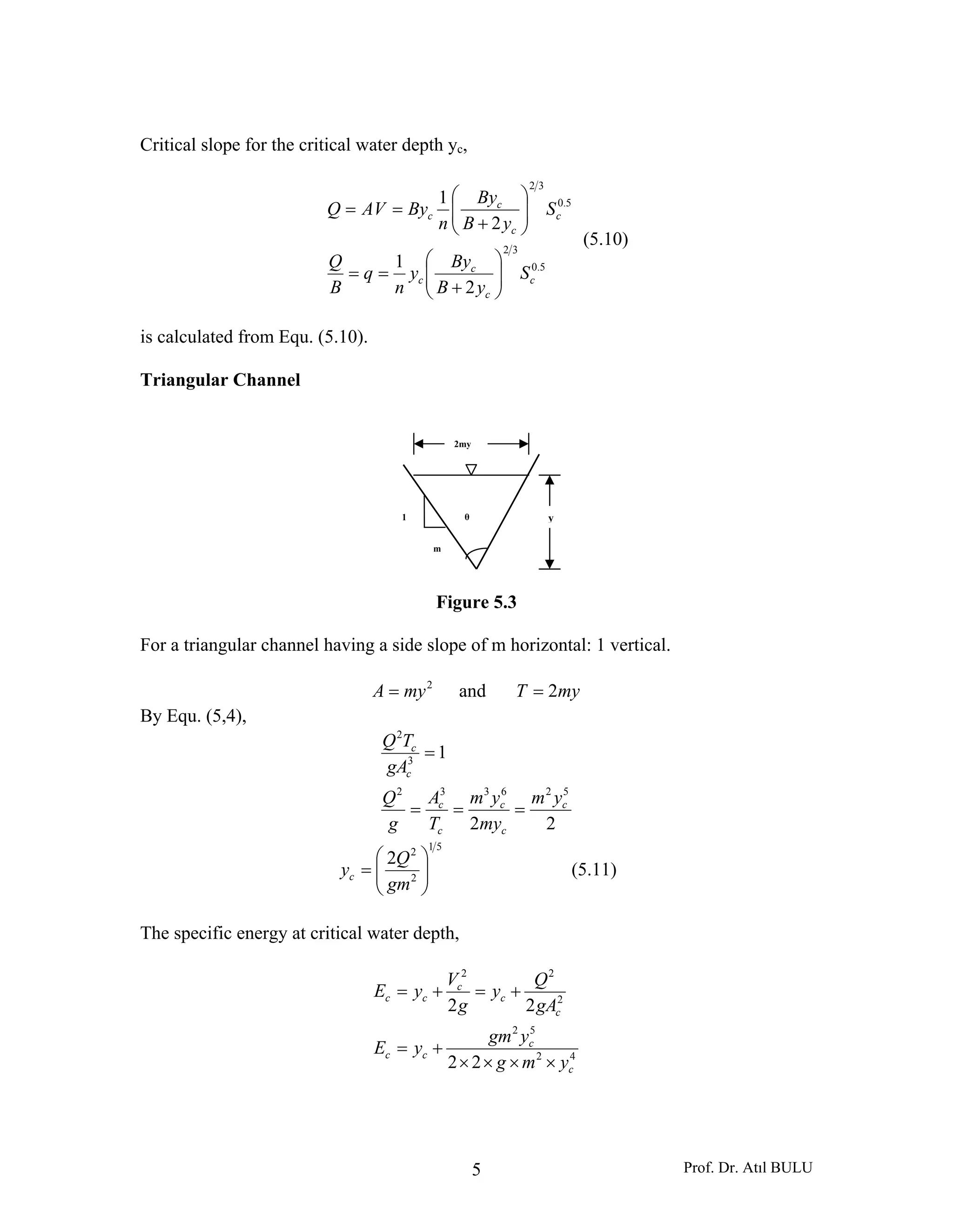 Specific Energy (Lecture notes 05) | PDF