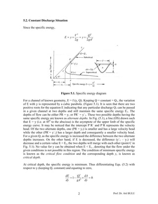 Specific Energy (Lecture notes 05) | PDF