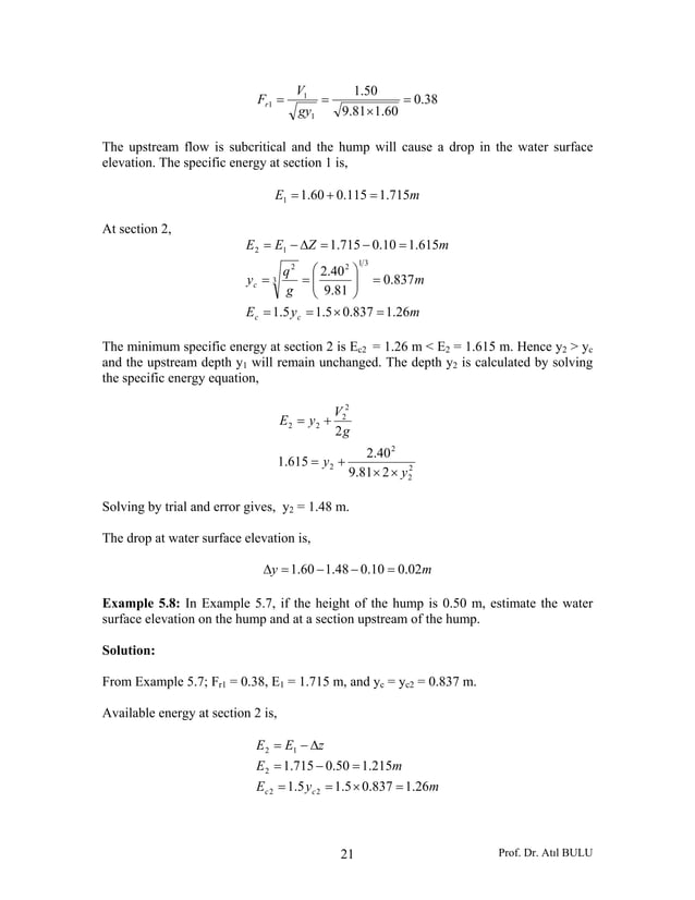 Specific Energy (Lecture notes 05) | PDF