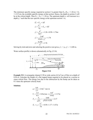 Specific Energy (Lecture notes 05) | PDF