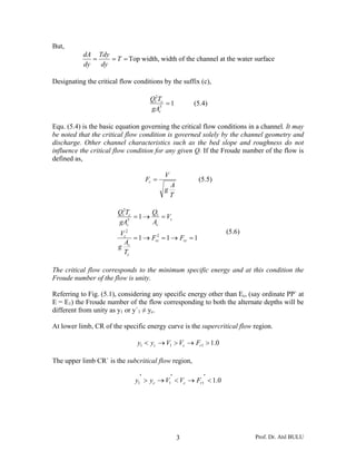 Specific Energy (Lecture notes 05) | PDF