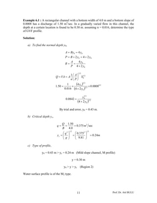 Gradually-Varied Flow in Open Channels ( Lecture notes 06) | PDF