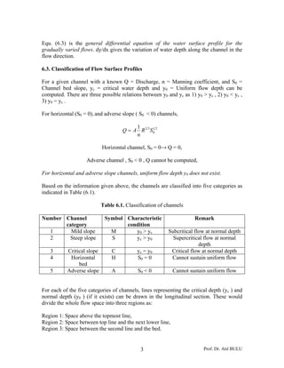 Gradually-Varied Flow in Open Channels ( Lecture notes 06) | PDF