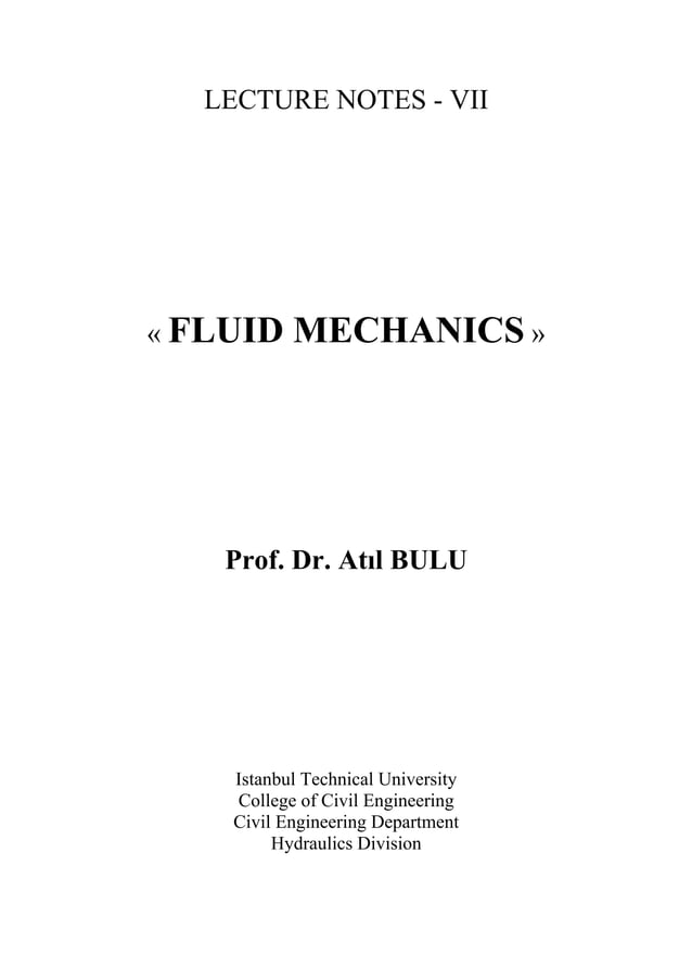 TWO-DIMENSIONAL FLOW OF THE REAL FLUIDS (Lecture notes 07) | PDF