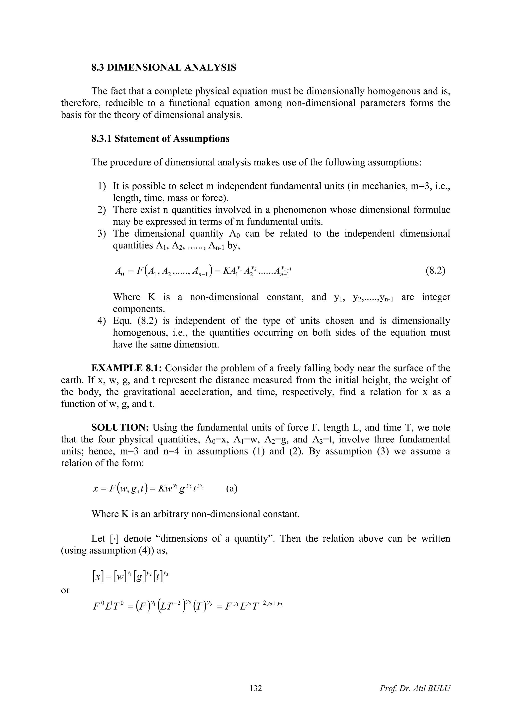 DIMENSIONAL ANALYSIS (Lecture notes 08) | PDF