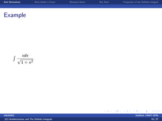 Benginning Calculus Lecture notes 12 - anti derivatives indefinite and ...