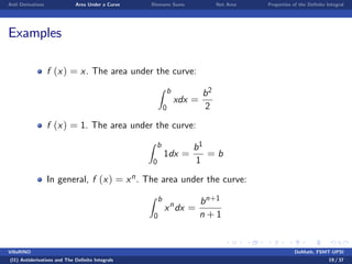 Benginning Calculus Lecture notes 12 - anti derivatives indefinite and ...