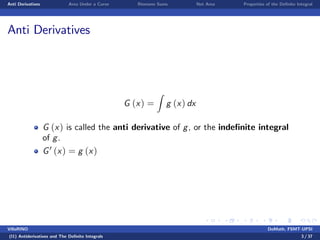 Benginning Calculus Lecture notes 12 - anti derivatives indefinite and ...