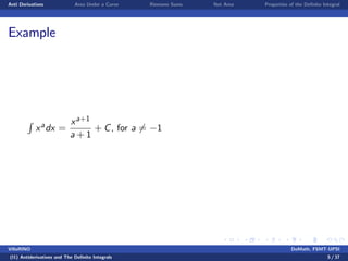Benginning Calculus Lecture notes 12 - anti derivatives indefinite and ...