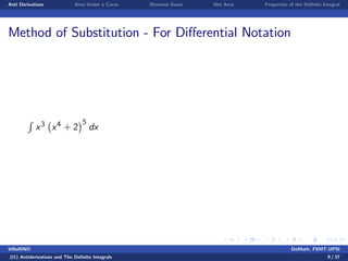 Benginning Calculus Lecture notes 12 - anti derivatives indefinite and ...