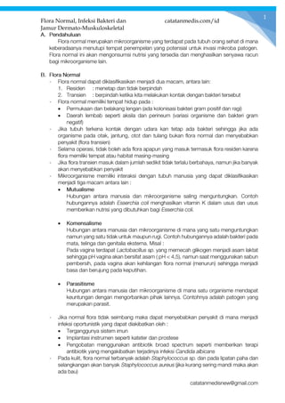 Lecture Notes 13 Flora Normal, Infeksi Bakteri dan Jamur ...