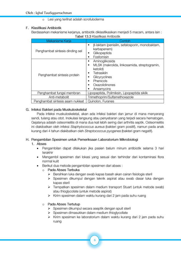 Lecture Notes 13 Flora Normal, Infeksi Bakteri dan Jamur ...
