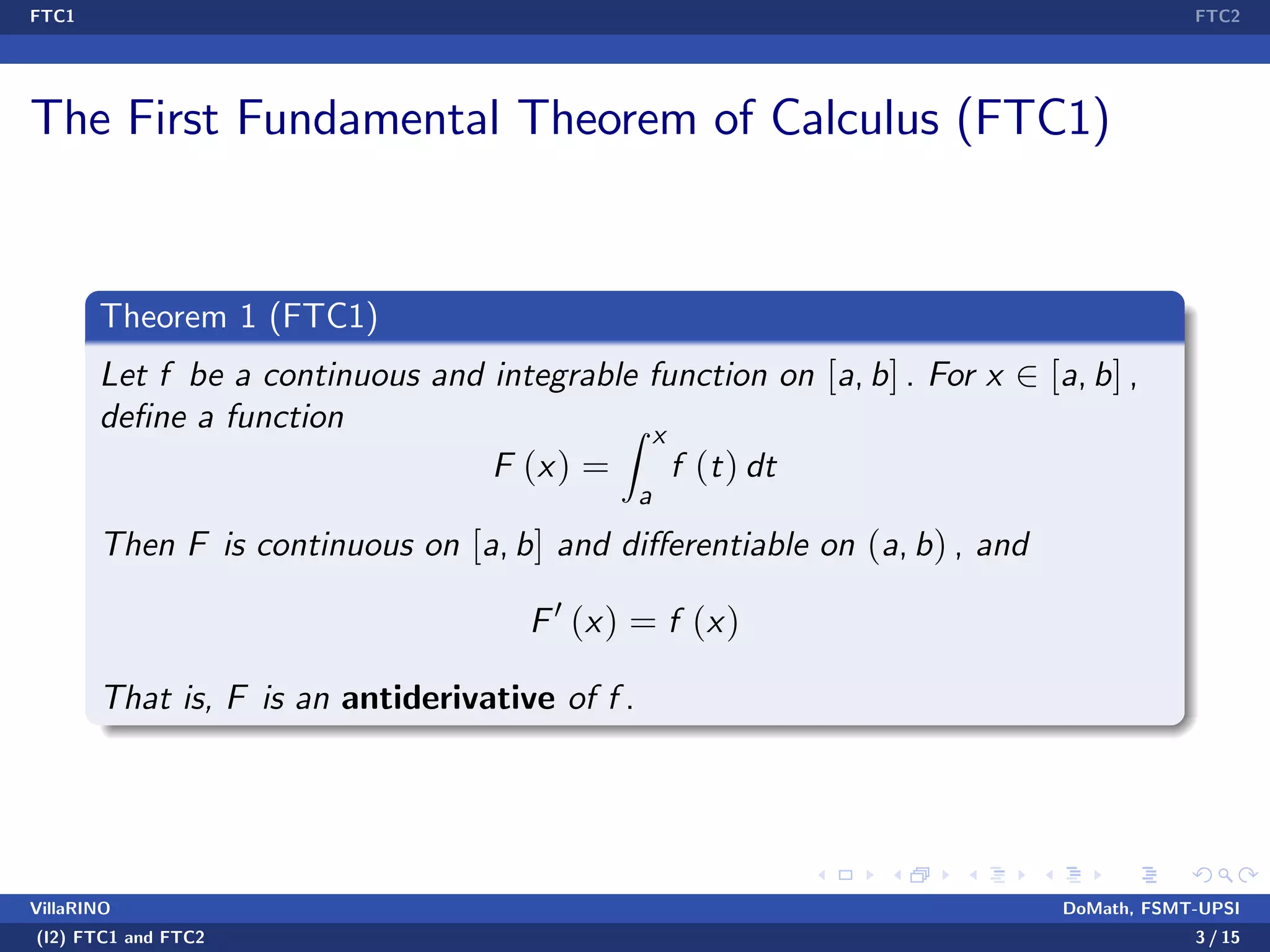Benginning Calculus Lecture notes 13 - fundamental theorem of calculus ...