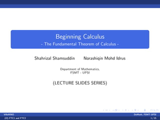 Benginning Calculus Lecture notes 13 - fundamental theorem of calculus ...