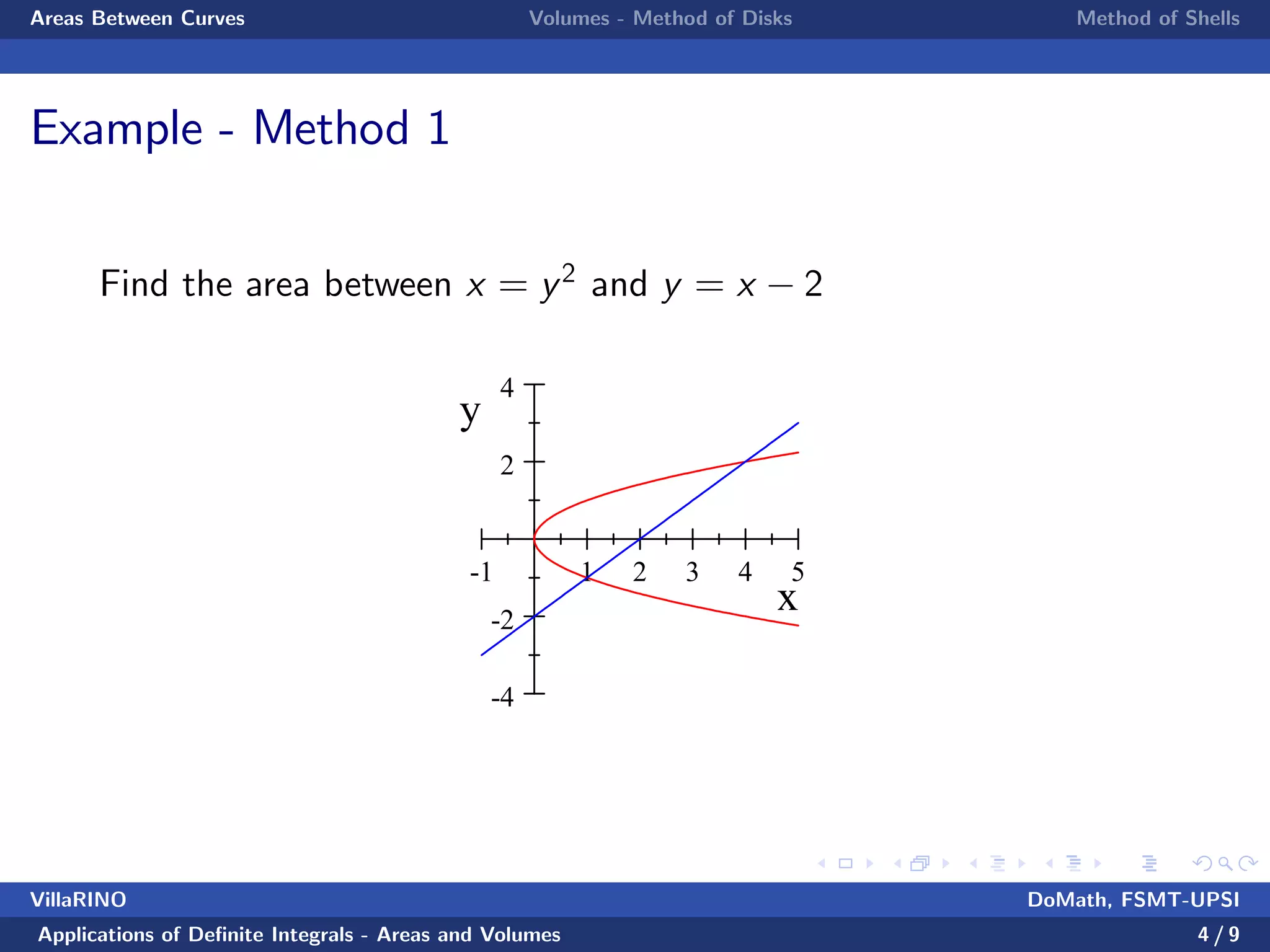 Benginning Calculus Lecture notes 14 - areas & volumes | PPT