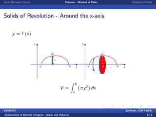 Benginning Calculus Lecture notes 14 - areas & volumes | PPT