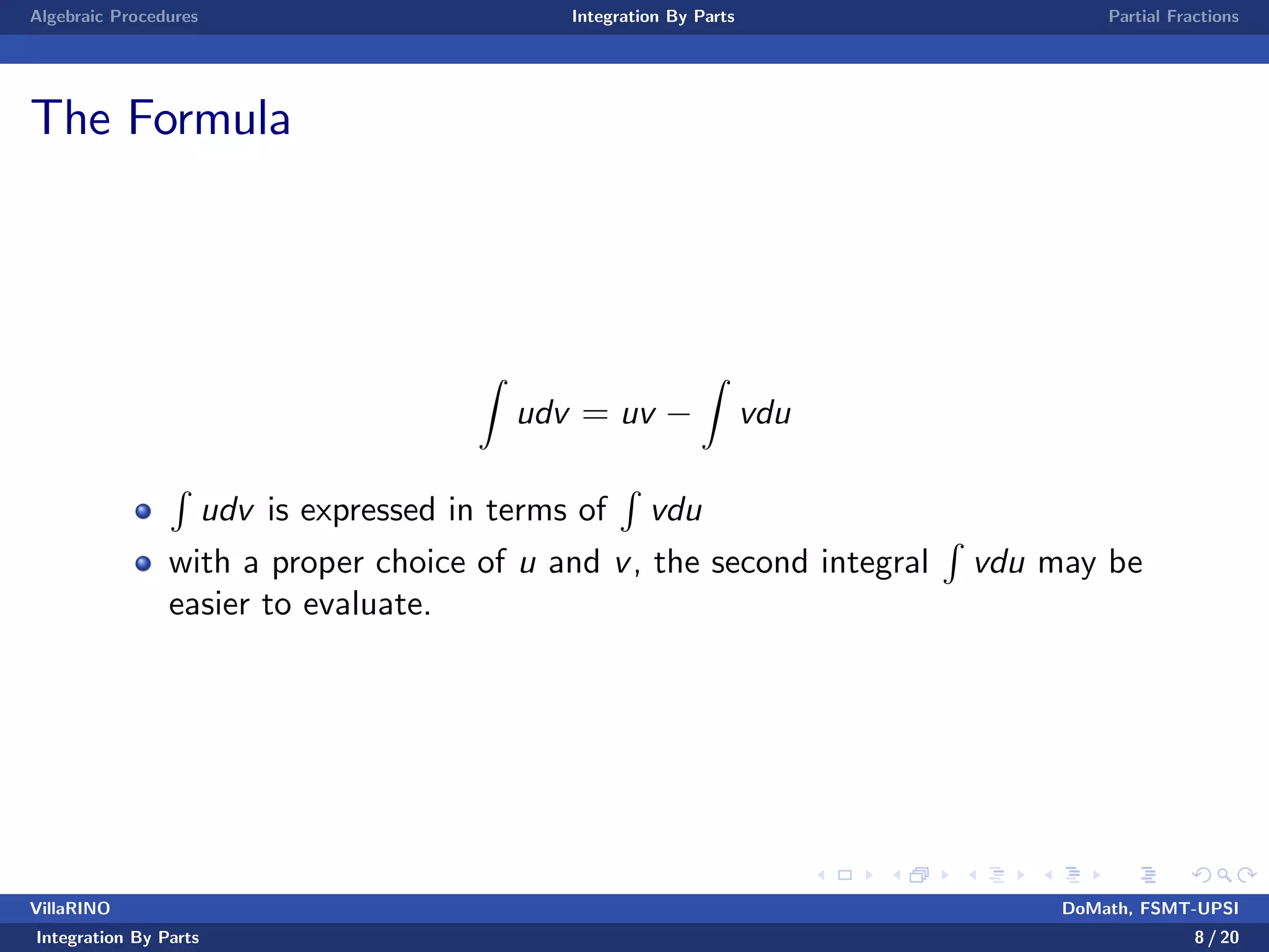 Benginning Calculus Lecture notes 15 - techniques of integration | PDF