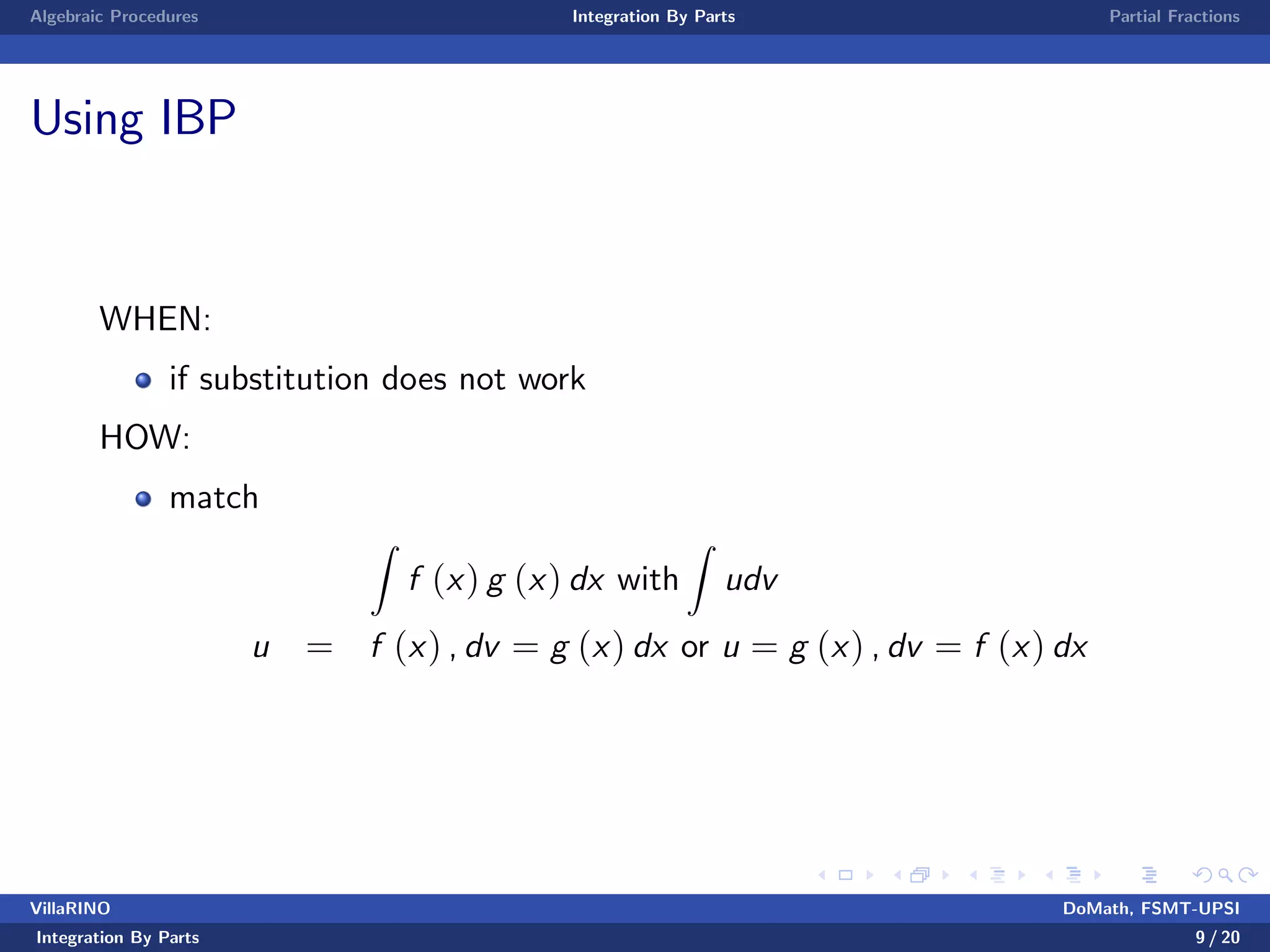 Benginning Calculus Lecture notes 15 - techniques of integration | PDF