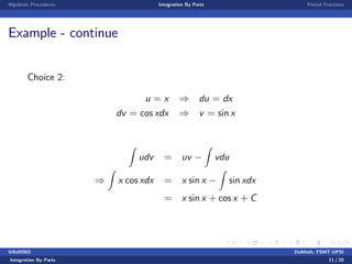Benginning Calculus Lecture notes 15 - techniques of integration | PDF