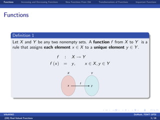 Benginning Calculus Lecture notes 1 - functions | PDF