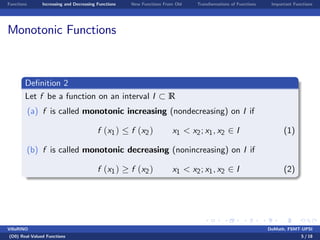 Benginning Calculus Lecture notes 1 - functions | PDF