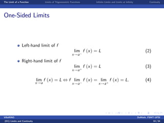 Benginning Calculus Lecture notes 2 - limits and continuity | PDF