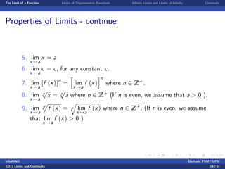 Benginning Calculus Lecture notes 2 - limits and continuity | PDF