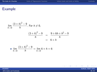 Benginning Calculus Lecture notes 2 - limits and continuity | PDF