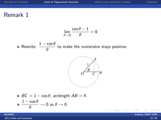 Benginning Calculus Lecture notes 2 - limits and continuity | PDF
