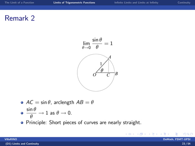 Benginning Calculus Lecture notes 2 - limits and continuity | PDF ...