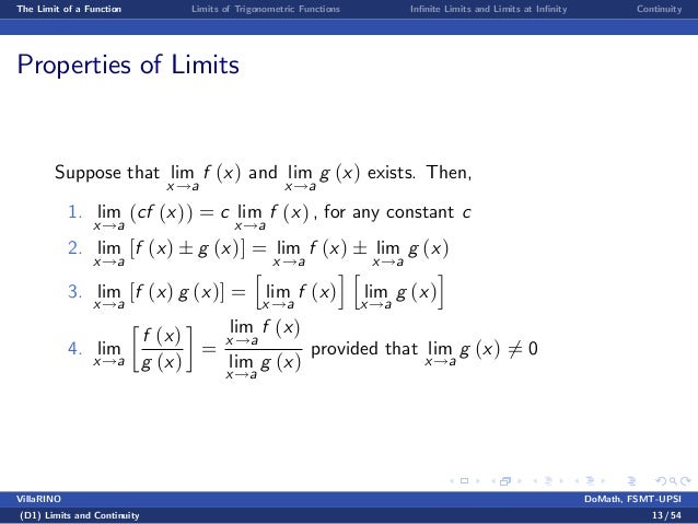 Benginning Calculus Lecture notes 2 - limits and continuity Benginning Calculus Lecture notes 2 - limits and continuity