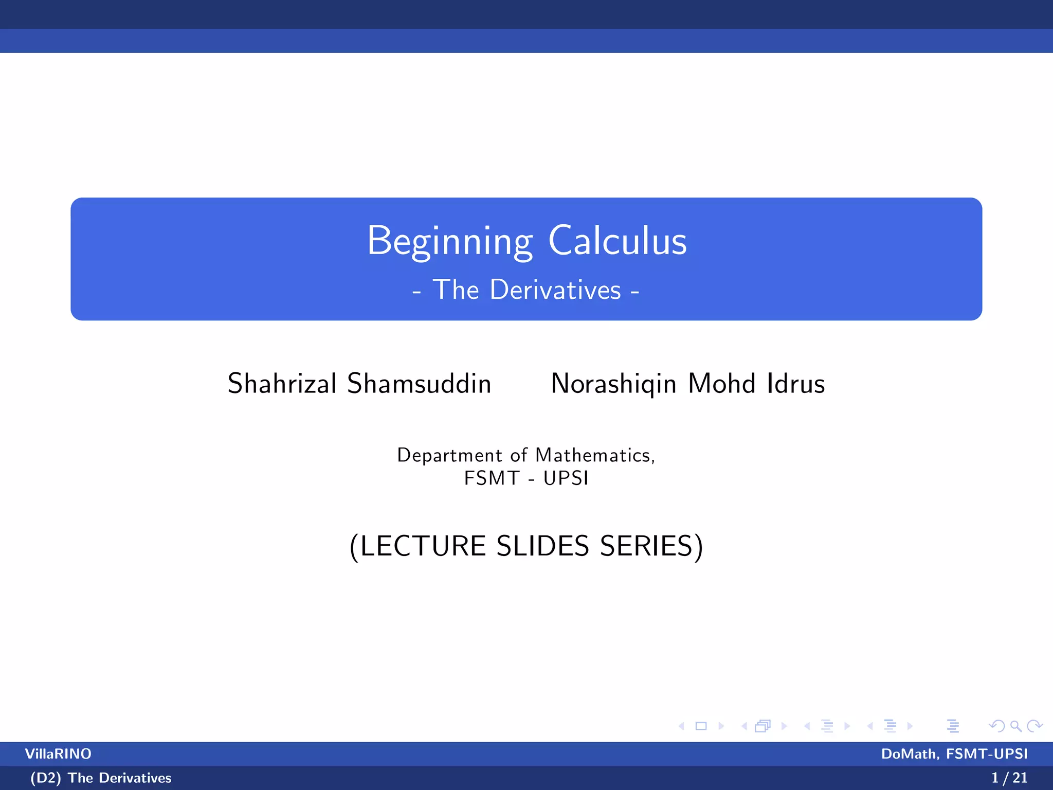 Benginning Calculus Lecture notes 3 - derivatives | PDF