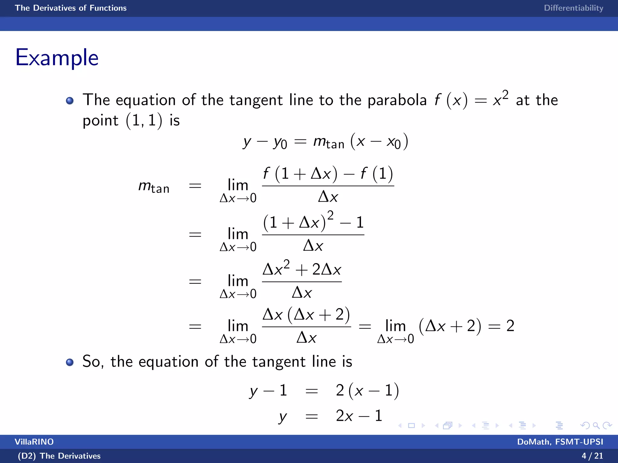 Benginning Calculus Lecture notes 3 - derivatives | PDF