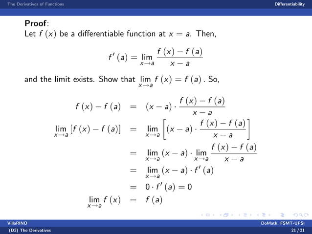 Benginning Calculus Lecture notes 3 - derivatives | PDF