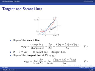 Benginning Calculus Lecture notes 3 - derivatives | PDF