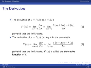 Benginning Calculus Lecture notes 3 - derivatives | PDF