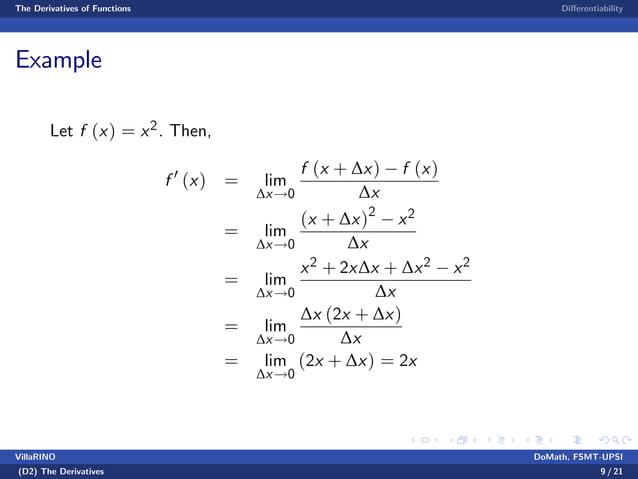 Benginning Calculus Lecture notes 3 - derivatives | PDF